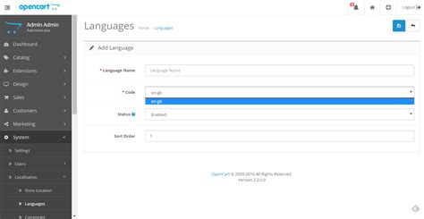 Opencart2x Can Not Add New Languages In Opencart 2200 The Code