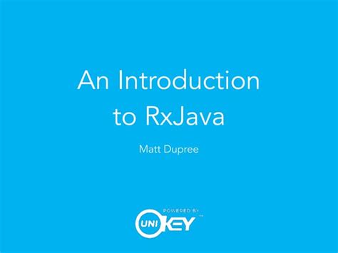 An Introduction To Rxjava Ppt