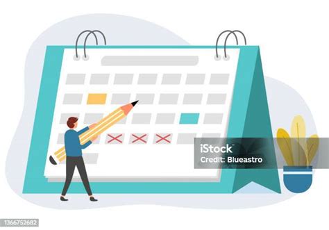 계획 일정 개념 벡터 그림입니다 시간 관리 일정에서 일정과 약속을 확인합니다 주에 대한 스톡 벡터 아트 및 기타 이미지 주 0명 계획 Istock