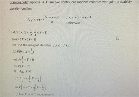 Solved Example 342 Suppose Xy Are Two Continuous Random
