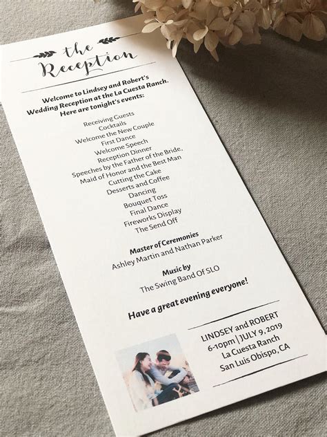 Etsy Wedding Program Template