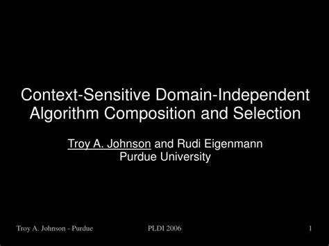 Ppt Context Sensitive Domain Independent Algorithm Composition And