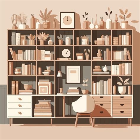 Bookshelf Vector Image Premium Ai Generated Vector