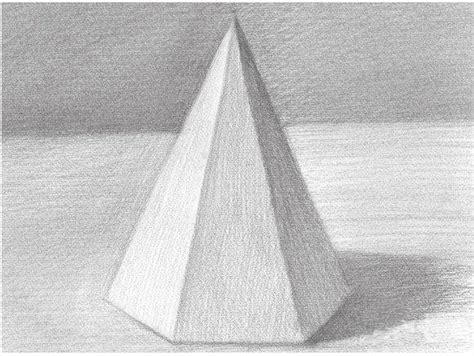 如何学素描——素描六棱锥的绘画教程