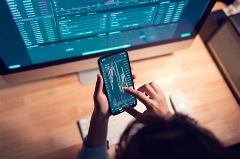 Premium Photo Woman Is Checking Bitcoin Price Chart On Digital Exchange On Smartphone