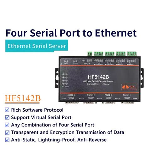 산업용 4 직렬 포트 변환 장치 rj45 rs232 485 422 이더넷 컨트롤러로 변환 무료 rtos 직렬 서버 변환 장치