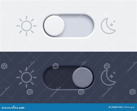 Dark Mode And Light Mode Toggle Switch Buttons Material Design Slider