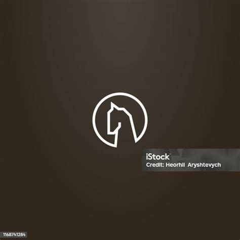 둥근 프레임에 간단한 벡터 라인 아트 미니멀 리즘 말 머리 기호 라인아트에 대한 스톡 벡터 아트 및 기타 이미지 라인아트