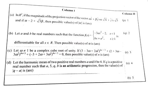 Complete Solutions To Matching Column Type Of Chapter Jee 2019 Of Class 12 Book With Complete
