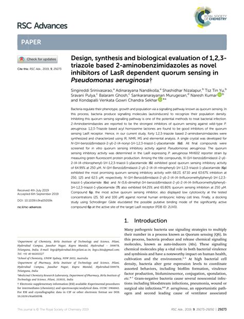 Pdf Design Synthesis And Biological Evaluation Of 123 Triazole