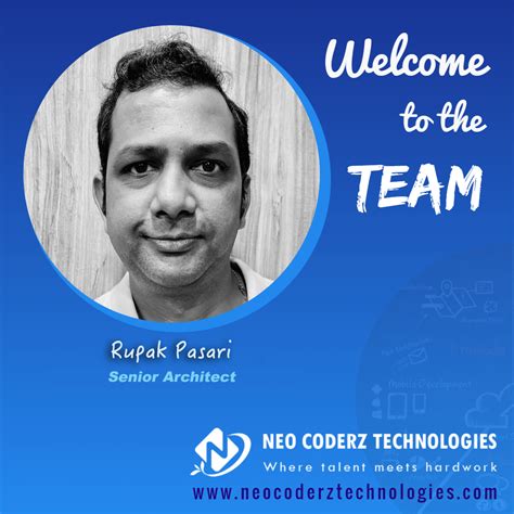 Neo Welcome Rupak To Neo Coderz 🎉🎊 Were Thrilled To Have You Join