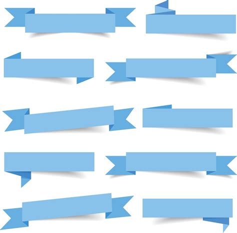 Ribbon Set With Blue Color Vector Design Element Illustrator 3238547