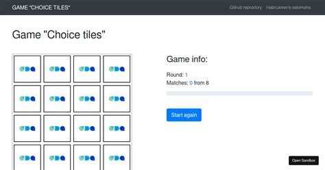 Game Choice Tiles With Redux Codesandbox