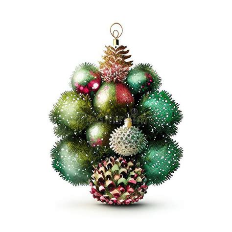 Christmas Tree Isolated On A White Background 3d Illustration Ai