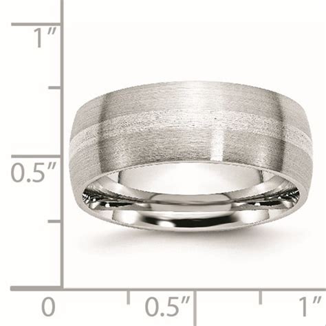 Cobalt Sterling Silver Inlay Satin 8mm Band Mband195