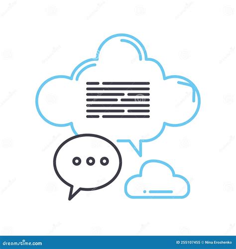 Message Line Icon Outline Symbol Vector Illustration Concept Sign Stock Vector Illustration