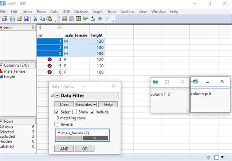 Solved Retrieve Number Of Rows For Data Table And A Subset Jmp User