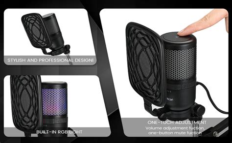 Amazon Com Asmuse Gaming PC USB Microphone Podcast Condenser Mic With Boom Arm Pop Filter