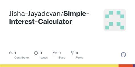 Github Jisha Jayadevansimple Interest Calculator