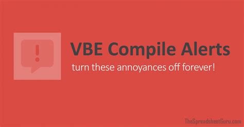 Turn Off Syntaxcompile Error Alerts In Visual Basic Editor