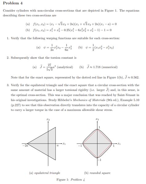 Solved Consider Cylinders With Non Circular Cross Sections