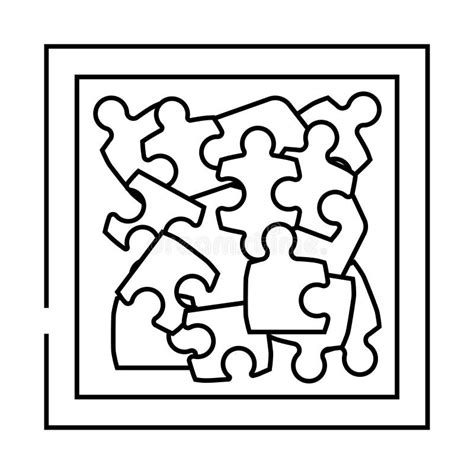 Puzzle Game Board Table Line Icon Vector Illustration Stock Vector Illustration Of Symbol