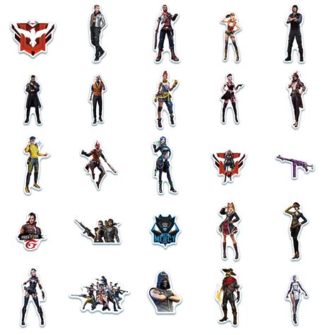 50pcs Free Fire Stickers Au Sticker World