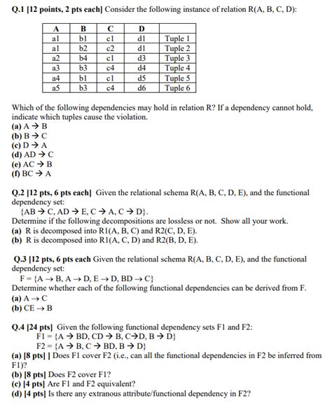 Solved Q Points Pts Each Consider The Following Chegg Com