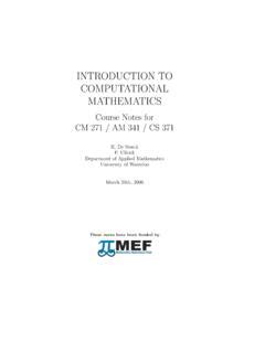 INTRODUCTION TO COMPUTATIONAL MATHEMATICS Introduction To Computational Mathematics Pdf PDF PRO
