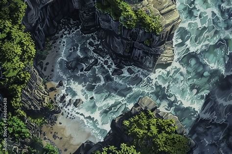 Dnd Battlemap Windy Cliff Battlemap Cliff Top Battleground Stock Illustration Adobe Stock