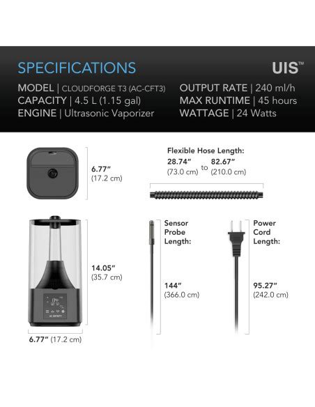 Ac Infinity Cloudforge T3 Gen 2 Luftbefeuchter Ultraschall