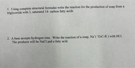 Solved Using Complete Structural Formulas Write The Chegg Com