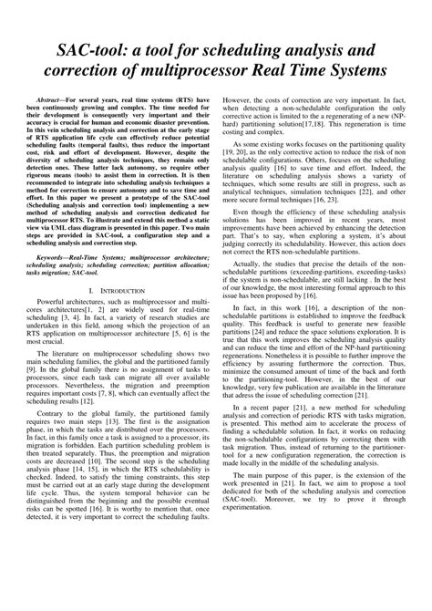 Pdf Sac Tool A Tool For Scheduling Analysis And Correction Of Multiprocessor Real Time Systems