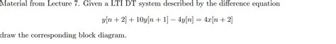 Solved Material From Lecture Given A LTI DT System Chegg Com