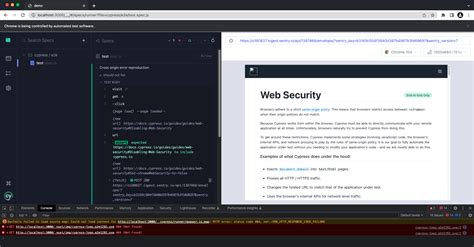 Cypress Cross Origin Error With Chrome Despite The Chromewebsecurity To False · Issue 23238