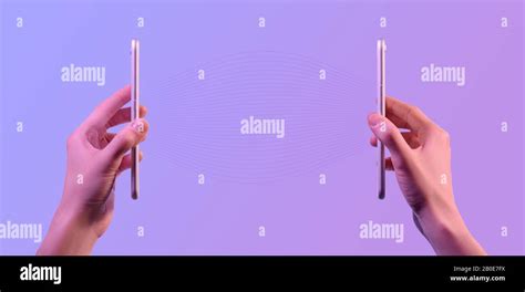 Wireless Connection Between Two Phones Fast Speed Of Data Transfer Stock Photo Alamy