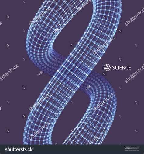 Spiral 3d Vector Illustration Wireframe Connection Stock Vector Royalty Free 622970855