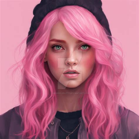 Pink Hair Girl Portrait By Misssscarlett On Deviantart