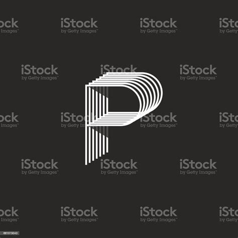 편지 P 아이소메트릭 기호 이랑 현대 모노 그램 병렬 선 기하학적 모양 디자인 요소 비즈니스 카드 엠 블 럼 서식 파일 알파벳 P에 대한 스톡 벡터 아트 및 기타 이미지