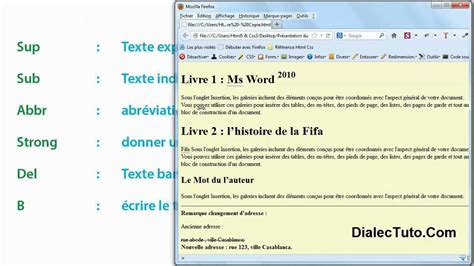 7 Cours Html5 Sup Sub Abbr Strong Del B Youtube