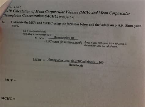 Solved Calculate The MCV MCH And MCHC For The Following 56 OFF