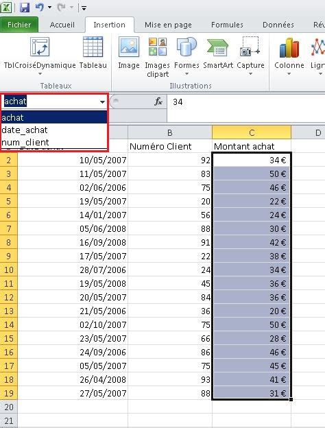 Comment attribuer un nom à une plage Excel Tutoriel