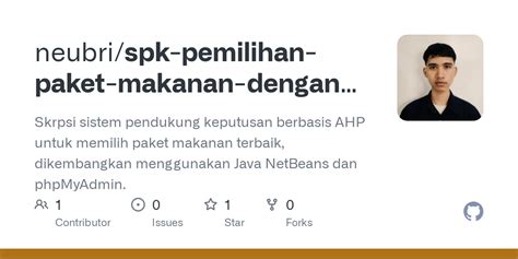 Github Neubrispk Pemilihan Paket Makanan Dengan Metode Ahp Skrpsi