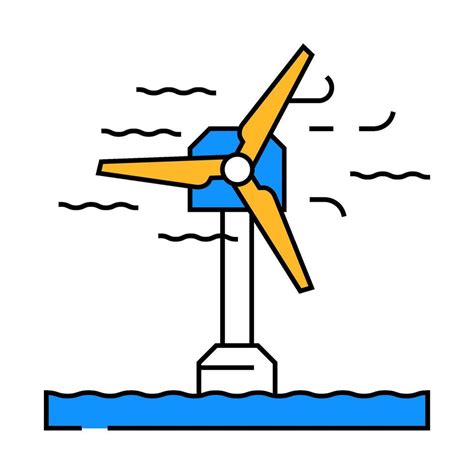 Offshore Wind Turbine Icon Color Illustration 49828865 Vector Art At