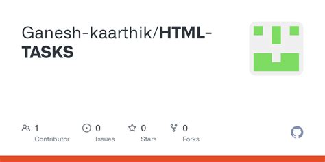 Github Ganesh Kaarthikhtml Tasks
