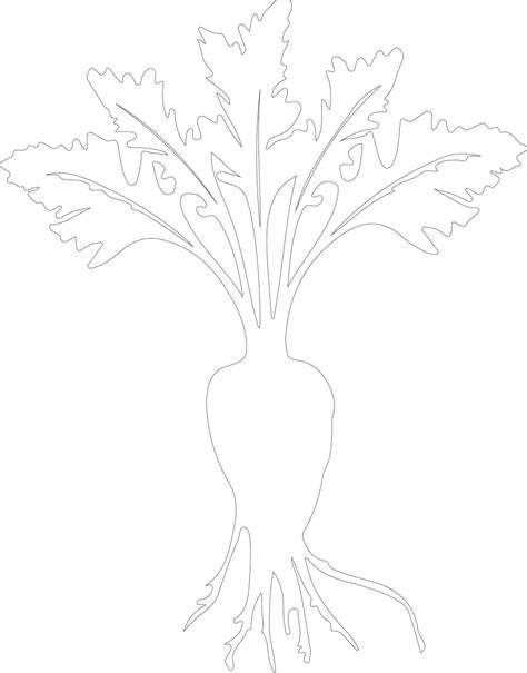 Parsnip Outline Silhouette White Background Premium Ai Generated Vector