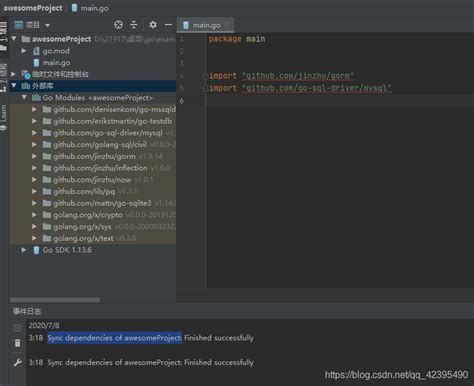 Golang的外部包导入 基于golandgo Sync Dependencies Of Csdn博客