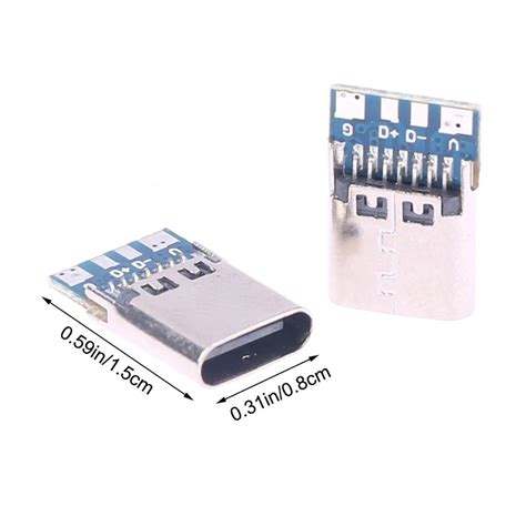 Type C Connector Pin Female Sockets Type C Welding Wire P With Pcb Board Female Seat