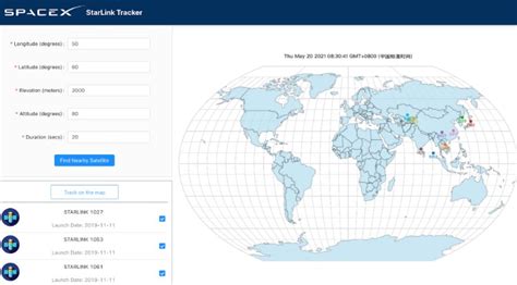 React Js Based Starlink Trajectory Visualization