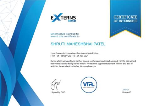 Shruti Patel On Linkedin Python Internship Python Careergrowth Tech